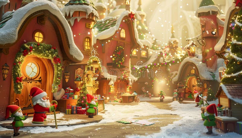 A Group of Elves are Playing in a Christmas Market by AI Generated ...