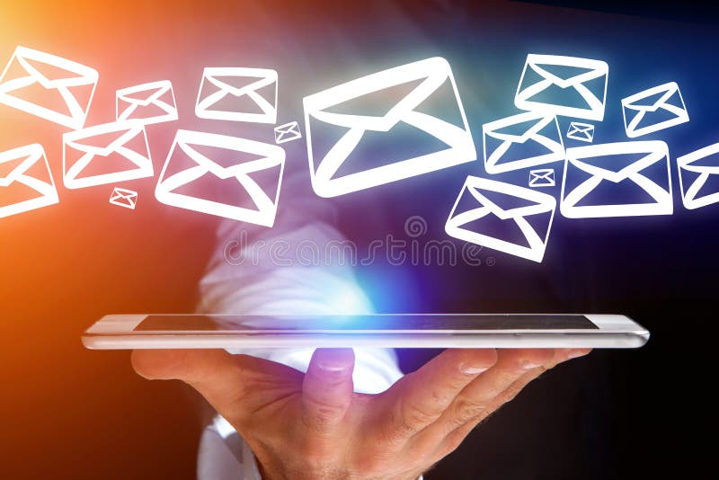 Group of Email Icon Displayed on a Futuristic Interface - Communication ...