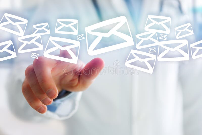 Group of Email Icon Displayed on a Futuristic Interface - Communication ...