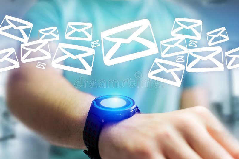 Group of Email Icon Displayed on a Futuristic Interface - Communication ...