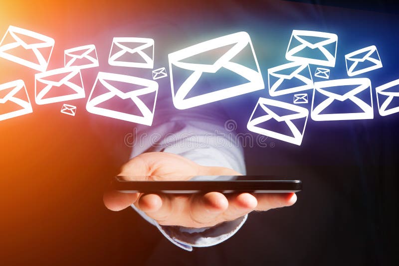 Group of Email Icon Displayed on a Futuristic Interface - Communication ...