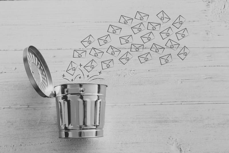 Each Spam Email Goes into the Bin Stock Image - Image of email, office ...
