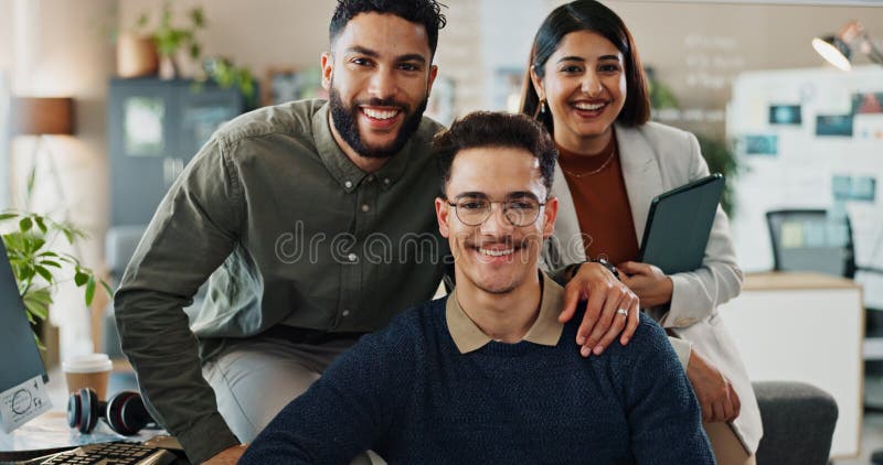 Group, Employee Portrait and Smile for Coding, Programing and Software ...