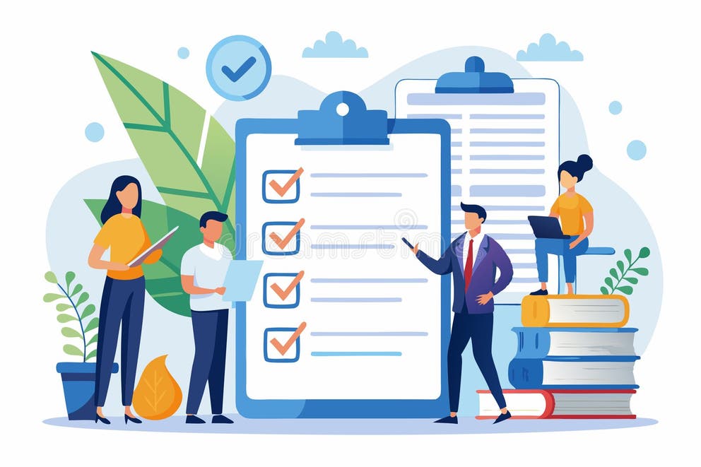 A Group of Employees Discusses a Rules and Regulations Document while ...