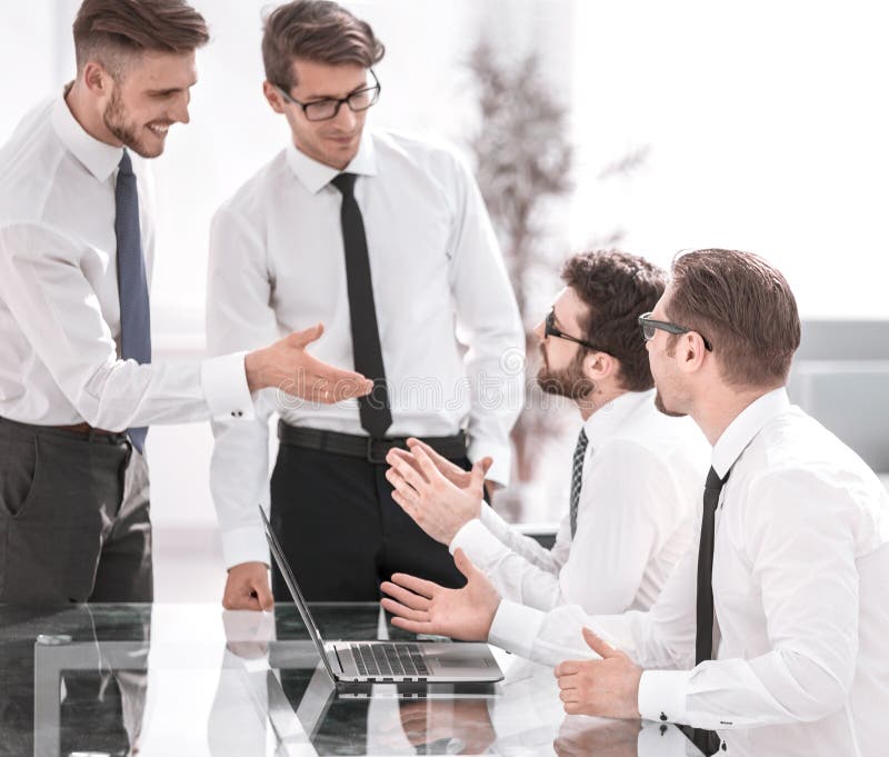 Group of Employees Discussing Ideas for a New Project Stock Image ...