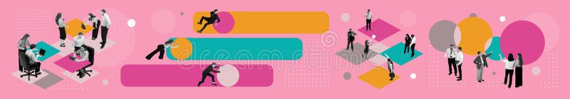 Group of Employees Working on Project in Office, Coordinating with Each ...