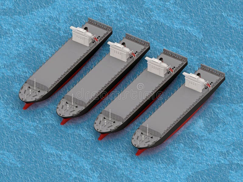 Group Empty Container Ships Stock Illustration - Illustration of bridge ...