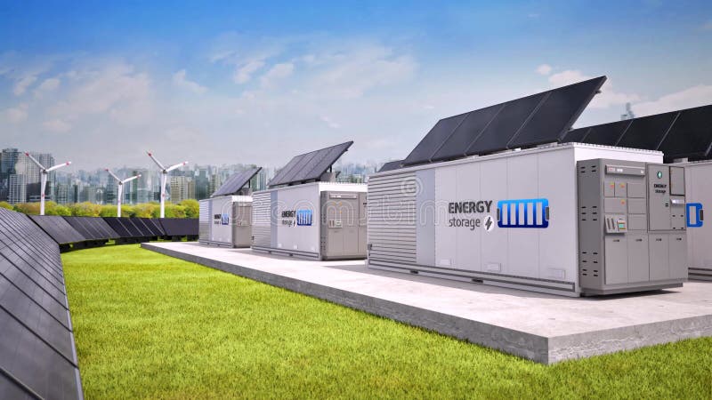 Group of Energy Storage Systems or Battery Container Units in Factory ...