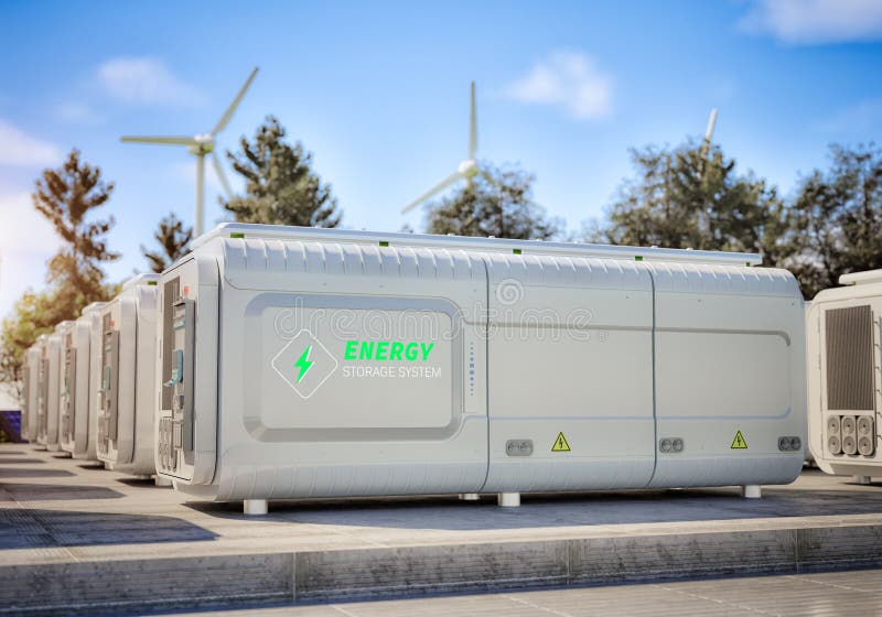 Group of Energy Storage Systems or Battery Container Units Stock ...