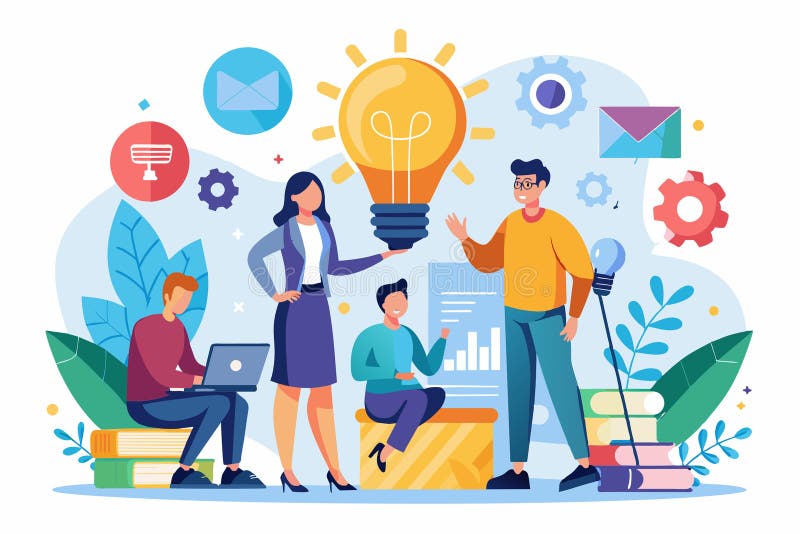 A Group Engages in a Creative Meeting, Sharing Ideas and Using ...