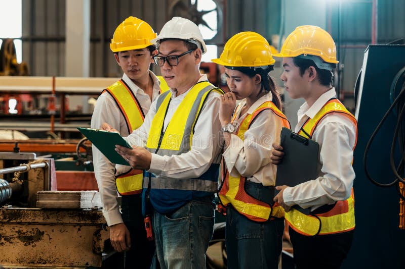 Metalwork Manufacturing Factory Inspection with Female Engineer ...