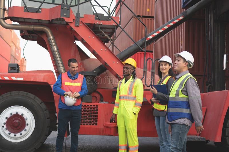 Foreman or Worker Holding a Fire Extinguisher and Ready Stop Fire in ...
