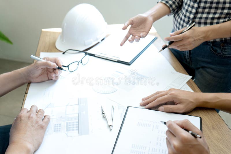 Group of Engineering or Architect Stock Photo - Image of discuss ...