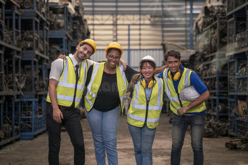 Group Engineers or Technicians are Inspecting Auto Parts in Warehouses ...