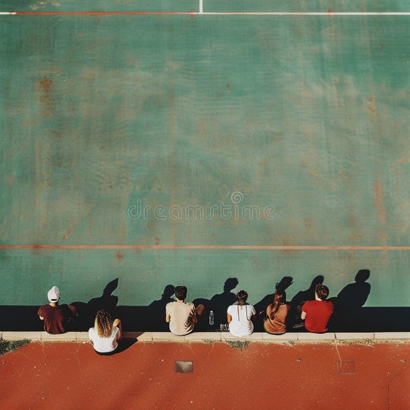 Group Enjoys a Relaxing Day at the Baseball Field Stock Illustration ...