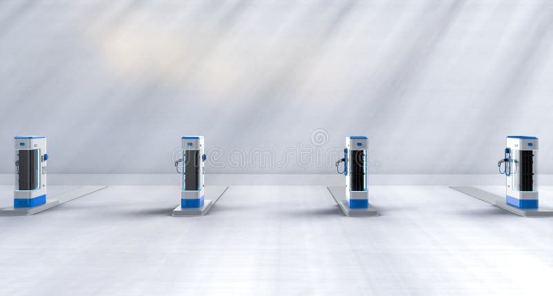 Group of EV Charging Stations or Electric Vehicle Recharging Stations ...