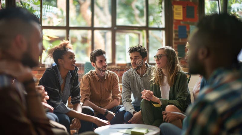 Group of Excellent Student Meeting Together for Teamwork of Project ...