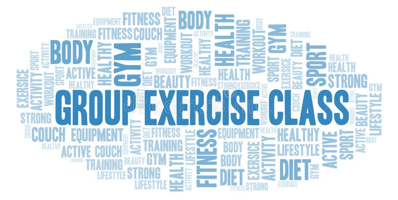 Group Exercise Class Word Cloud Stock Illustration - Illustration of ...