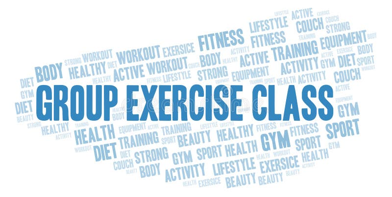 Group Exercise Class Word Cloud Stock Illustration - Illustration of ...