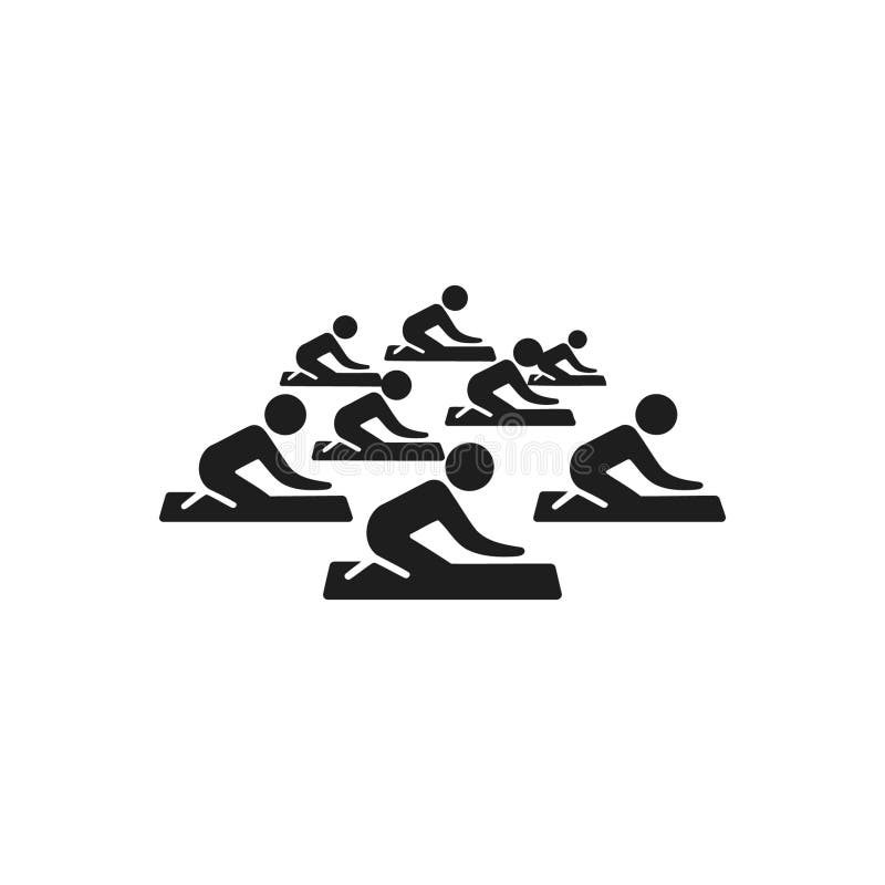 Group Exercise Mat Class Icon Stock Vector - Illustration of training ...