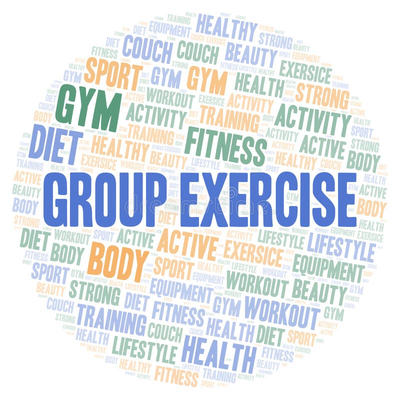 Group Exercise Class Word Cloud Stock Illustration - Illustration of ...