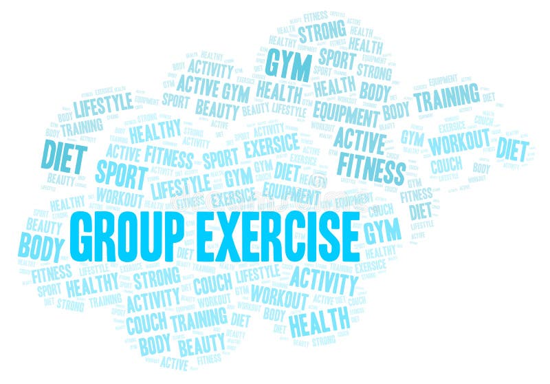 Group Exercise word cloud stock illustration. Illustration of concept ...