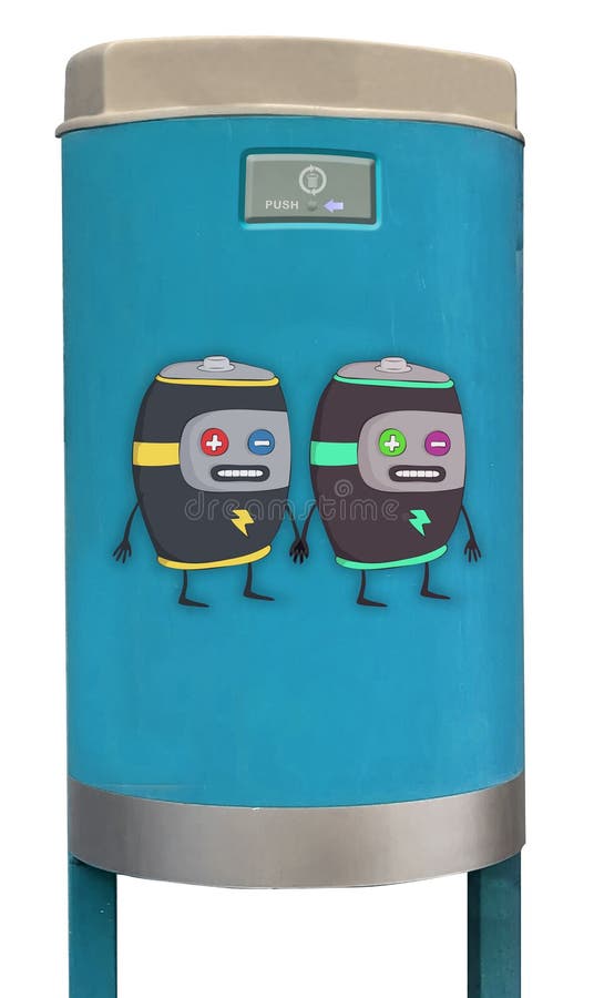 Group of Exhausted Batteries for Disposal Stock Illustration ...