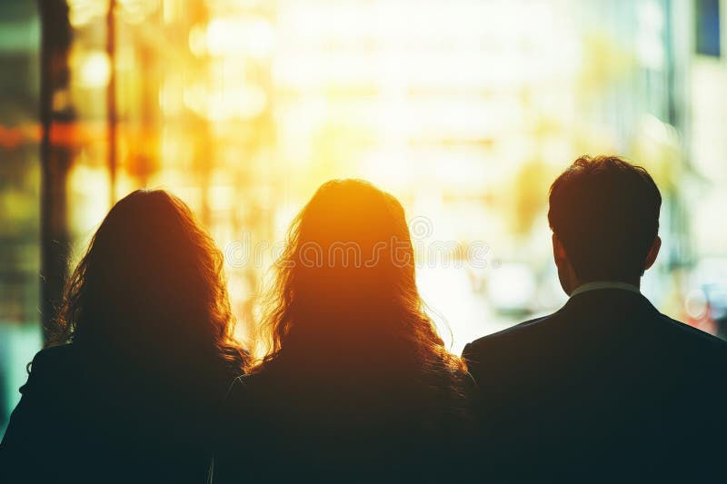 Group of Experts. Silhouette of Business Persons. Close Up Stock Photo ...
