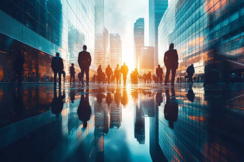 Group of Experts. Silhouette of Business Persons. Close Up Stock Photo ...