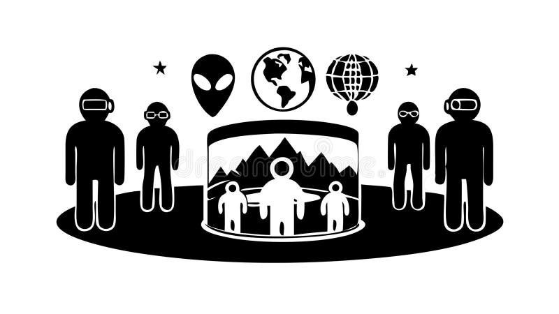 Group Exploring Virtual City, Shared Immersive Urban Experience, Vector Design Generative AI ...