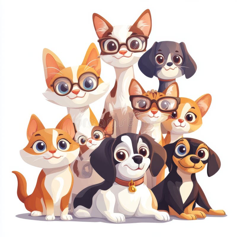 A Group of Eye-catching Cartoon Animals with a Unique Creative Design ...