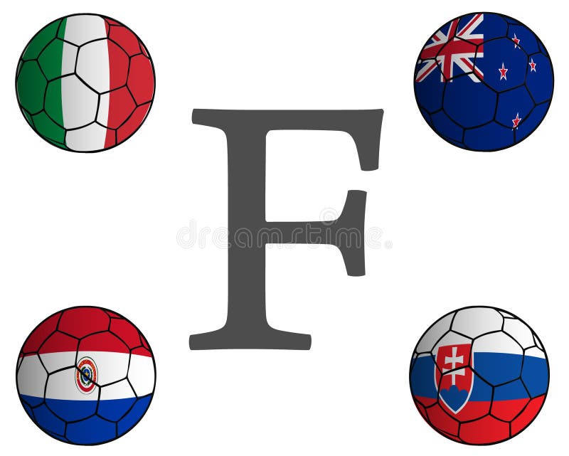 Group F Balls with Flag of Team Stock Illustration - Illustration of ...