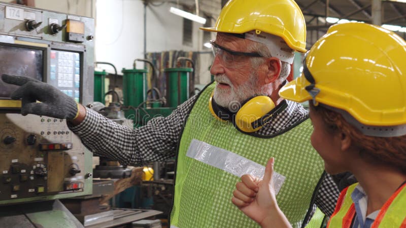 Senior Factory Worker or Engineer Close Up Portrait in Factory Stock ...