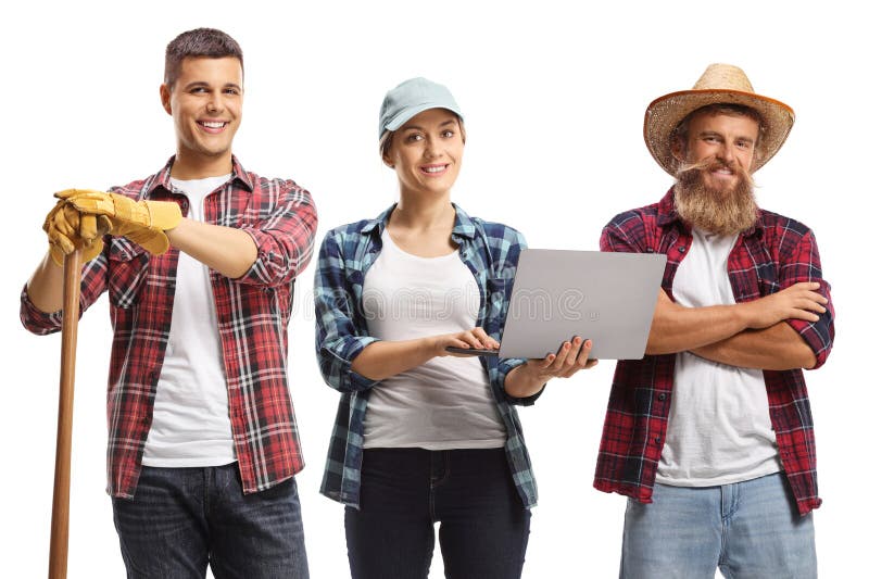 Group of Farmers with a Laptop Computer Stock Image - Image of farming ...