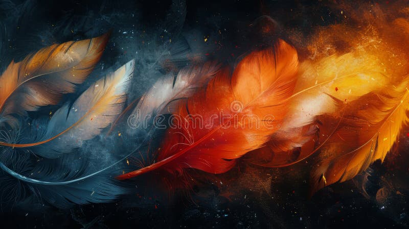 Group of Feathers Floating in the Air Stock Image - Image of multiple ...