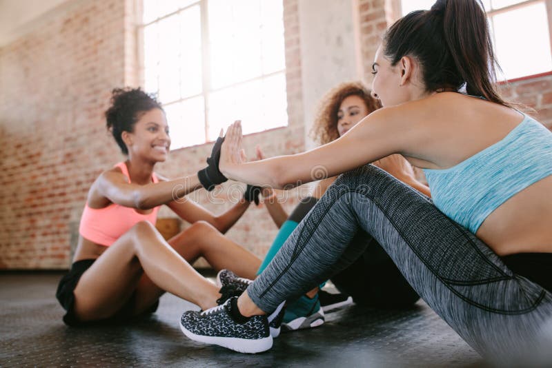 Group of Female Exercising in Gym Stock Image - Image of exercising ...
