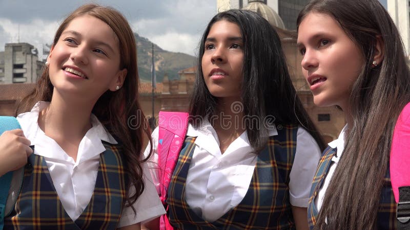 Female Students Staring Wearing School Uniforms Stock Photo - Image of ...
