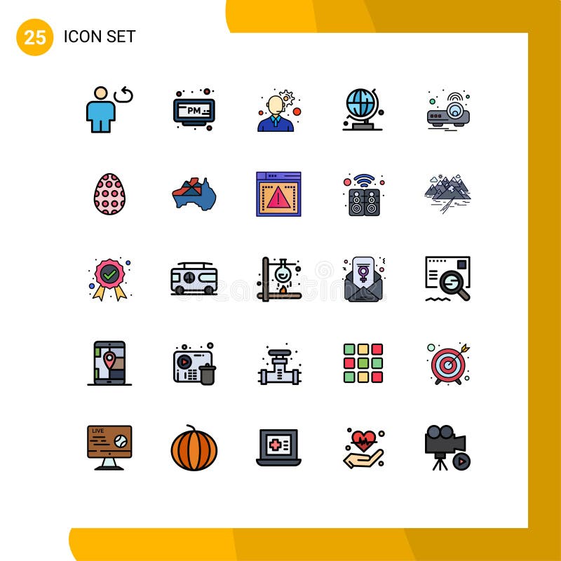 Group of 25 Filled Line Flat Colors Signs and Symbols for Projector ... Group of 25 Filled Line Flat Colors Signs and Symbols for Projector ...