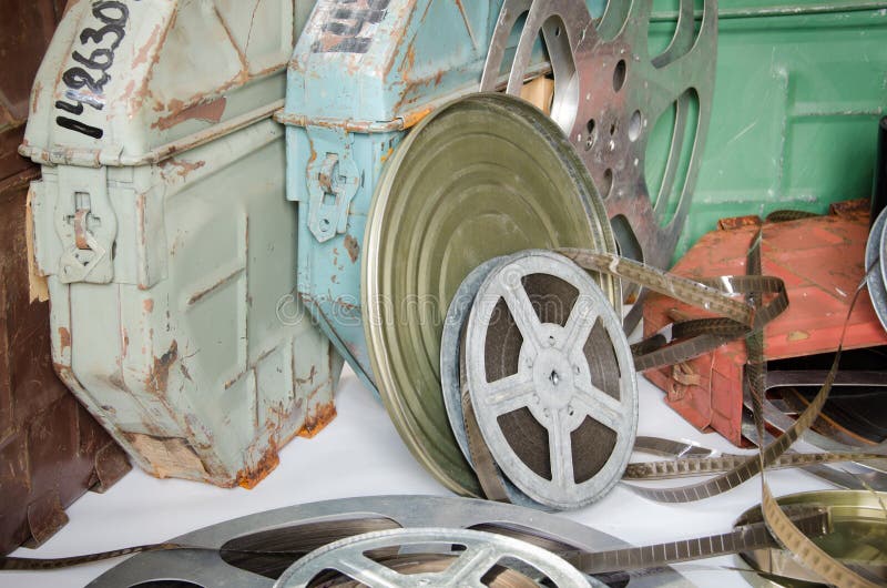 Group of film reels stock photo. Image of scene, counter - 73038434