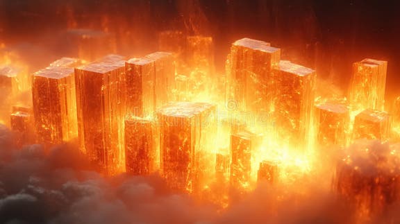 A Group of Fire Blocks. the Concept of Space Stock Illustration ...