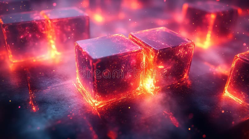 A Group of Fire Blocks. the Concept of Space Stock Illustration ...