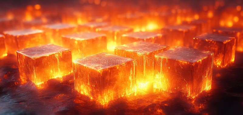 A Group of Fire Blocks. the Concept of Space Stock Illustration ...