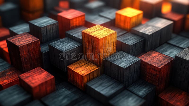 A Group of Fire Blocks. the Concept of Space Stock Illustration ...