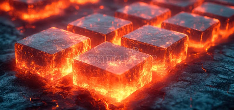 A Group of Fire Blocks. the Concept of Space Stock Illustration ...