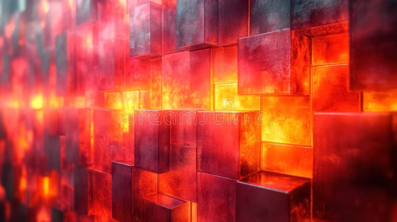 A Group of Fire Blocks. the Concept of Space Stock Illustration ...