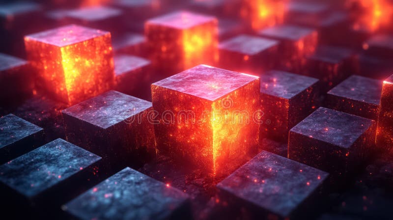 A Group of Fire Blocks. the Concept of Space Stock Illustration ...