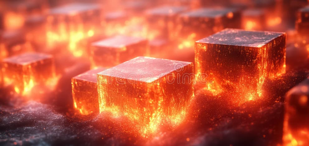 A Group of Fire Blocks. the Concept of Space Stock Illustration ...