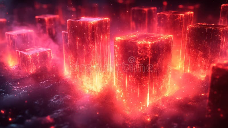 A Group of Fire Blocks. the Concept of Space Stock Illustration ...