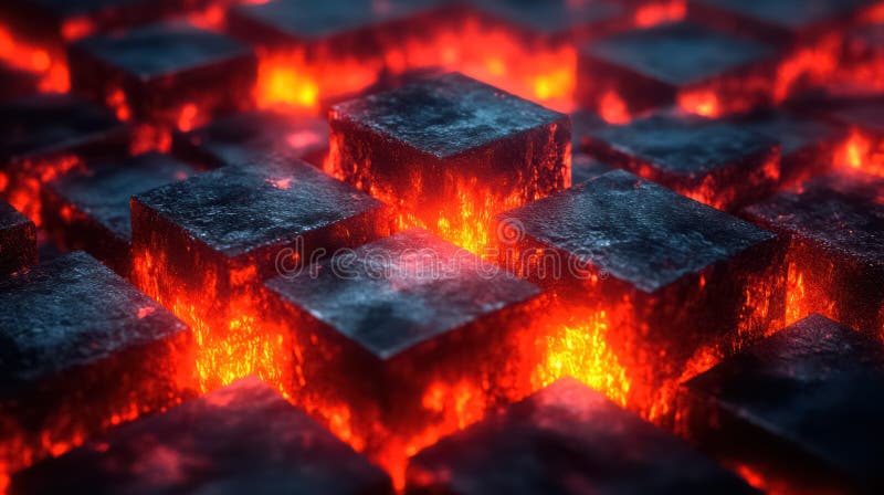 A Group of Fire Blocks. the Concept of Space Stock Illustration ...