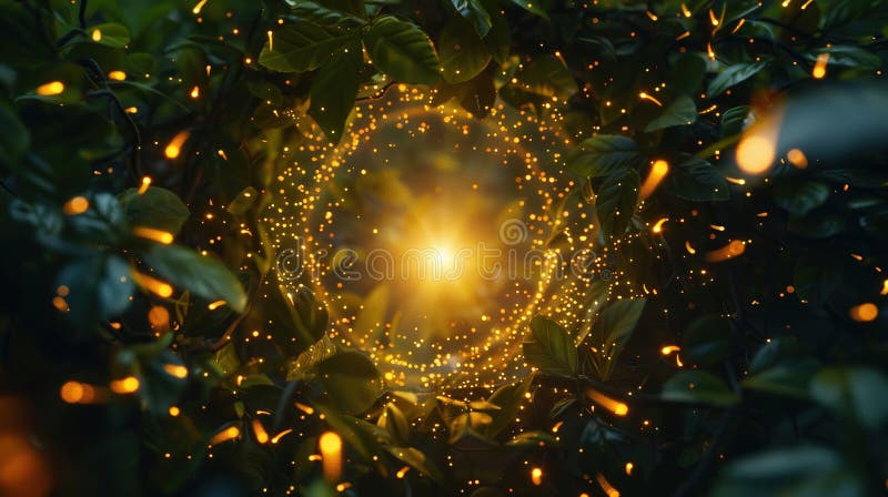 A Group of Fireflies Dance in a Circle Creating a Mesmerizing Light ...